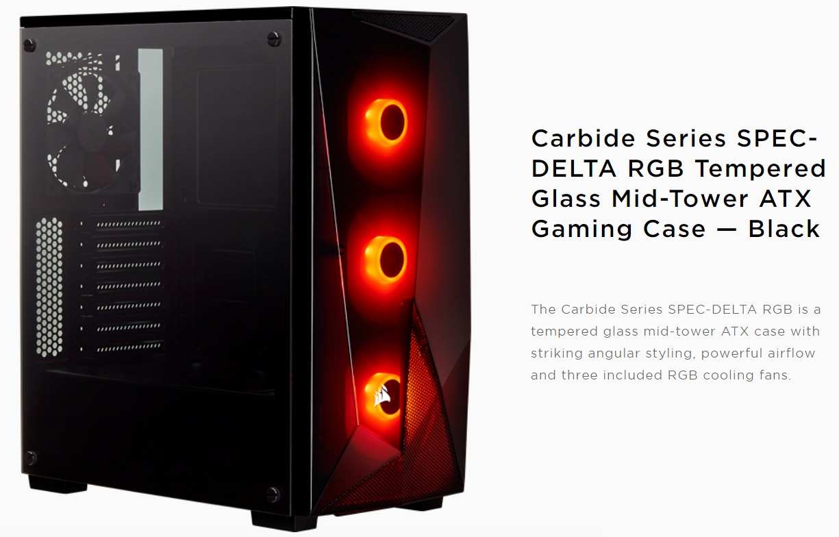 Corsair SPEC Delta RGB Black Cabinet | Ezpz Solutions